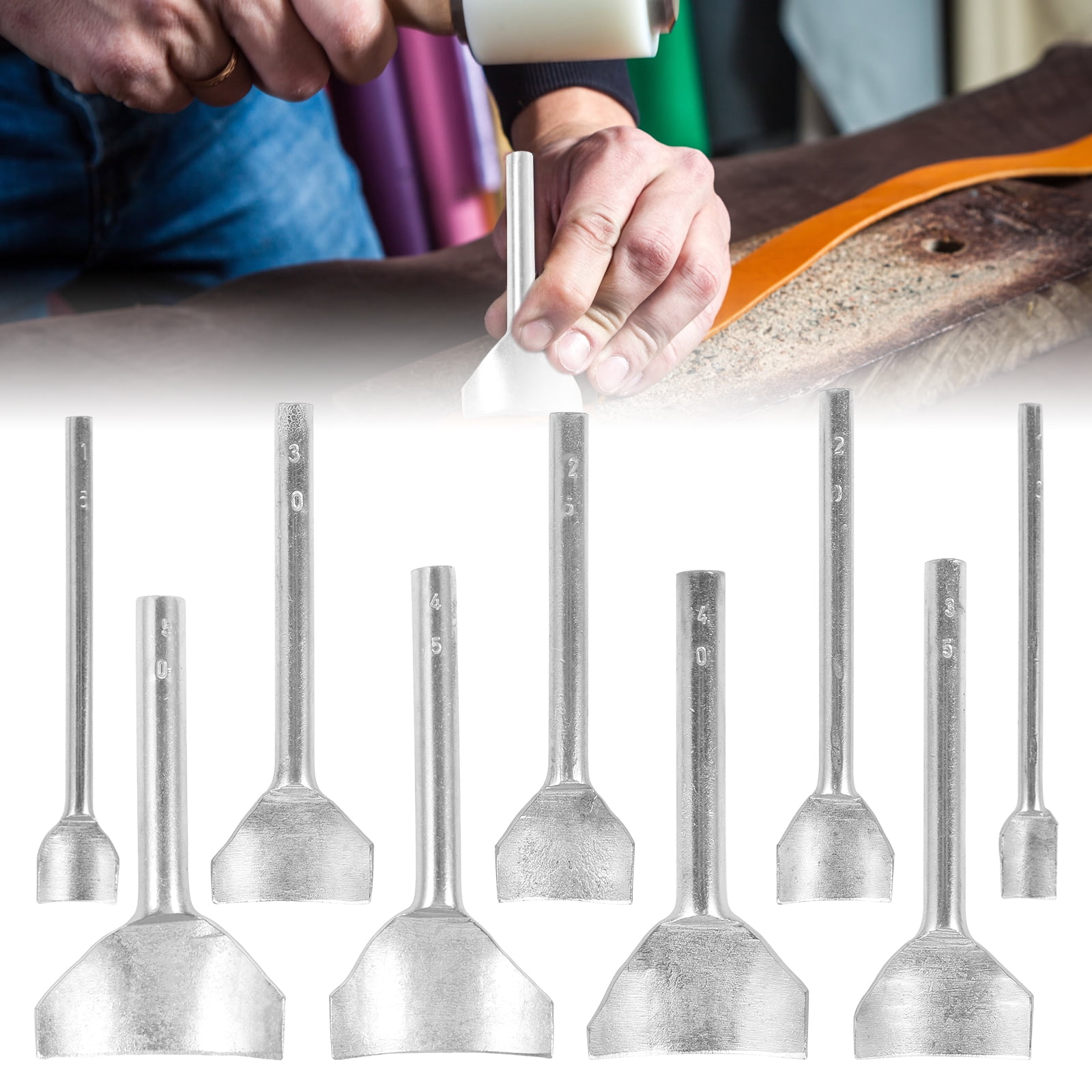 9Pcs Half Round Leather Punch 9 Sizes Steel Leather Corner Punch ...