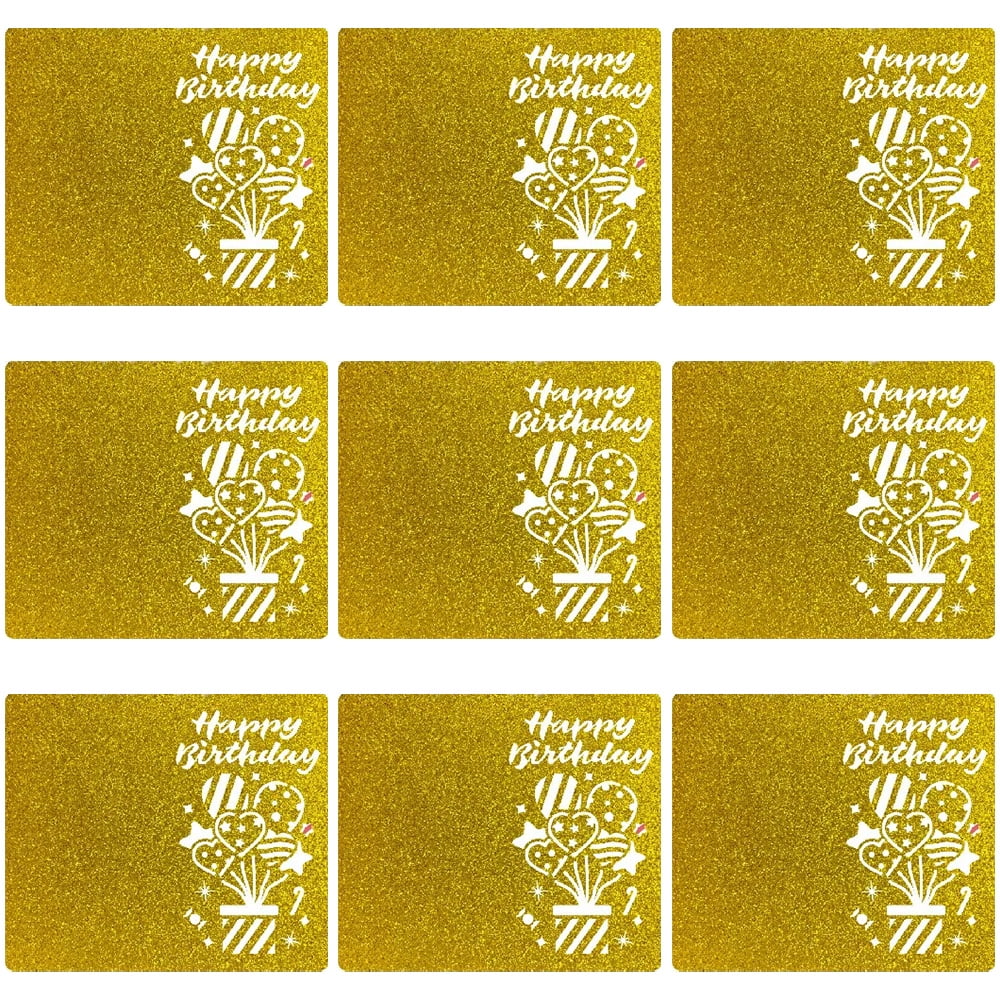 9Pcs Happy Birthday Cards, Shining Gold Card Assortment for Boys and ...