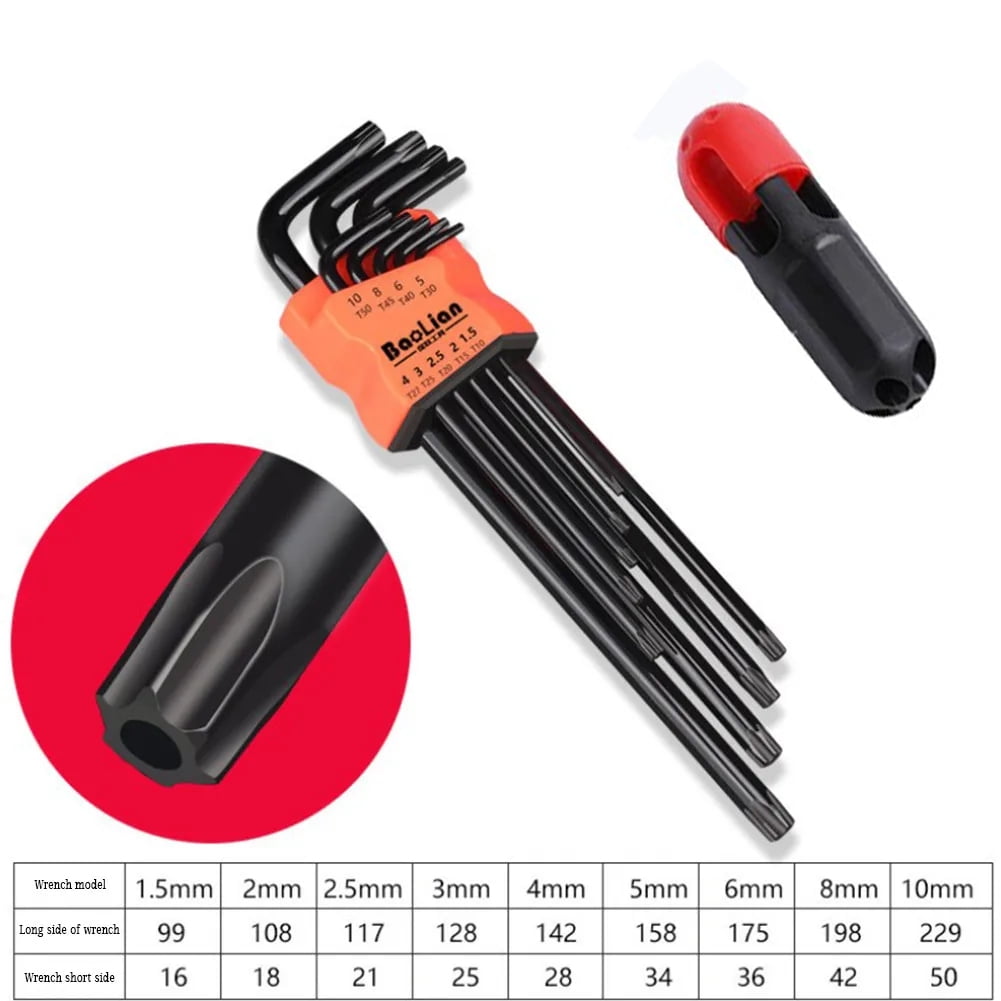 9Pcs Hex Wrench Set Allen Wrench Tool Square Wrench Torx Inner ...