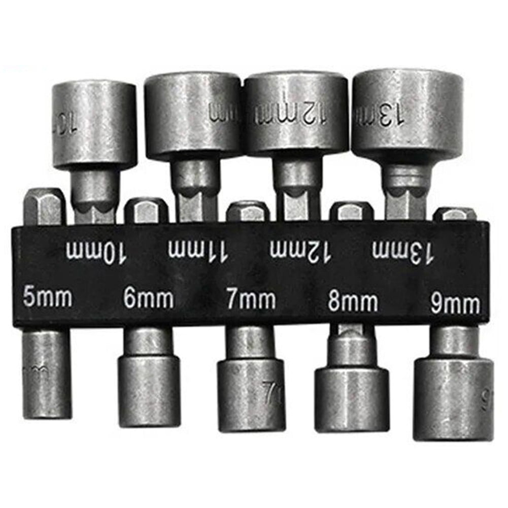 9Pcs High-Quality Steel Screwdriver Nut Socket Bits Set - Multiple ...