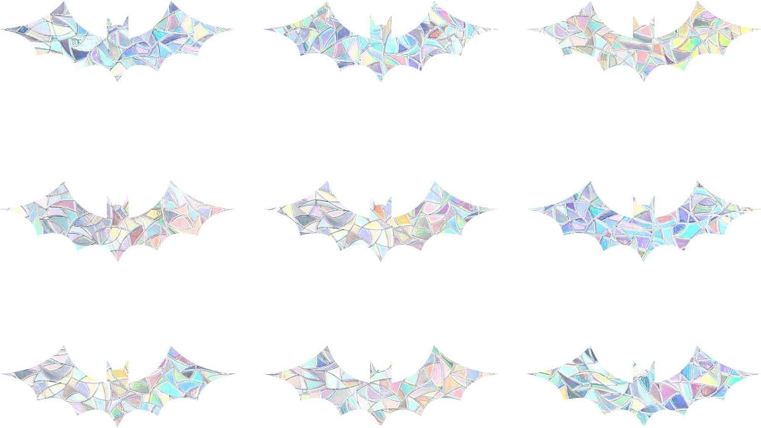 9Pcs Large Rainbow Window Clings Bat Window Decals Static Non Adhesive ...