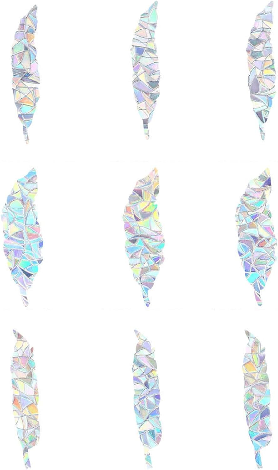 9Pcs Large Rainbow Window Clings Feather Window Decals Static Non ...
