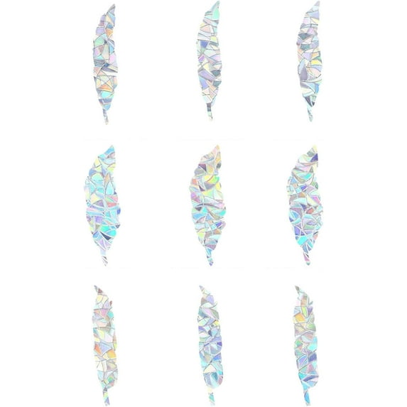9Pcs Large Rainbow Window Clings Feather Window Decals Static Non ...