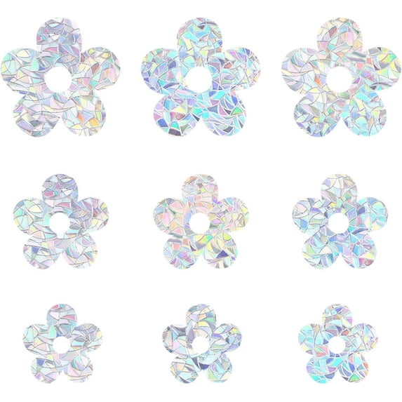 9Pcs Large Rainbow Window Clings Flower Window Decals Static Non ...