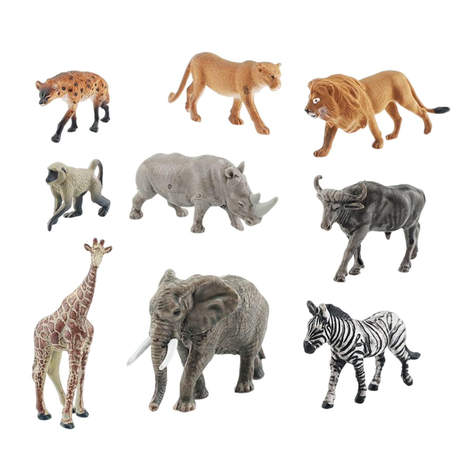 9Pcs Lifelike Wildlife Animal Figurines Miniature South Africa Animals ...