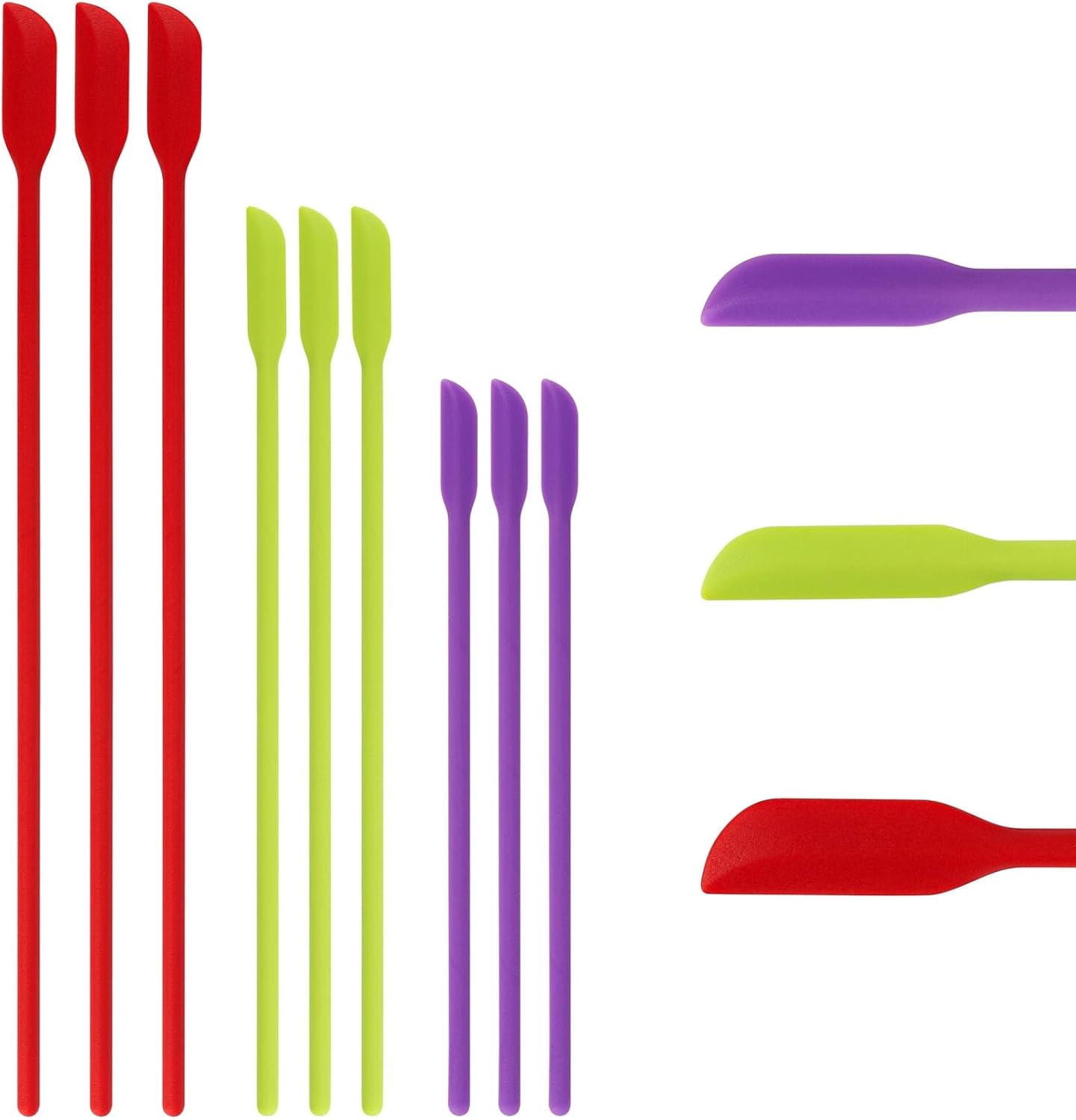 9Pcs Makeup Spatula for Cosmetics Kitchen Jars Bottles, Mini Silicone ...