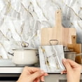 9Pcs Marble Pattern Tile Stickers for Kitchen Bathroom Decoration, Peel ...