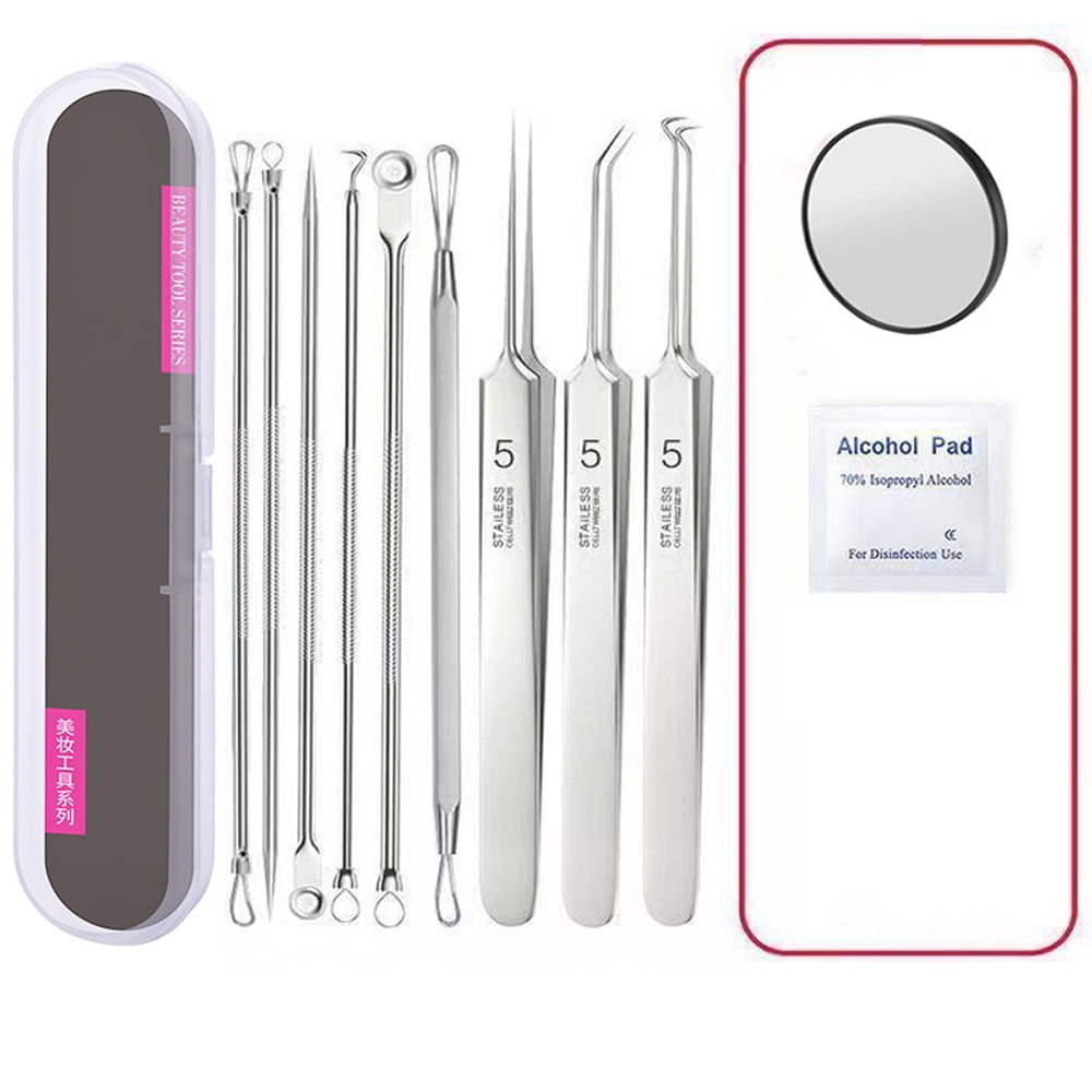 9Pcs Pimple Popper Tool Kit, Blackhead Remover Acne Needle Tools Set ...