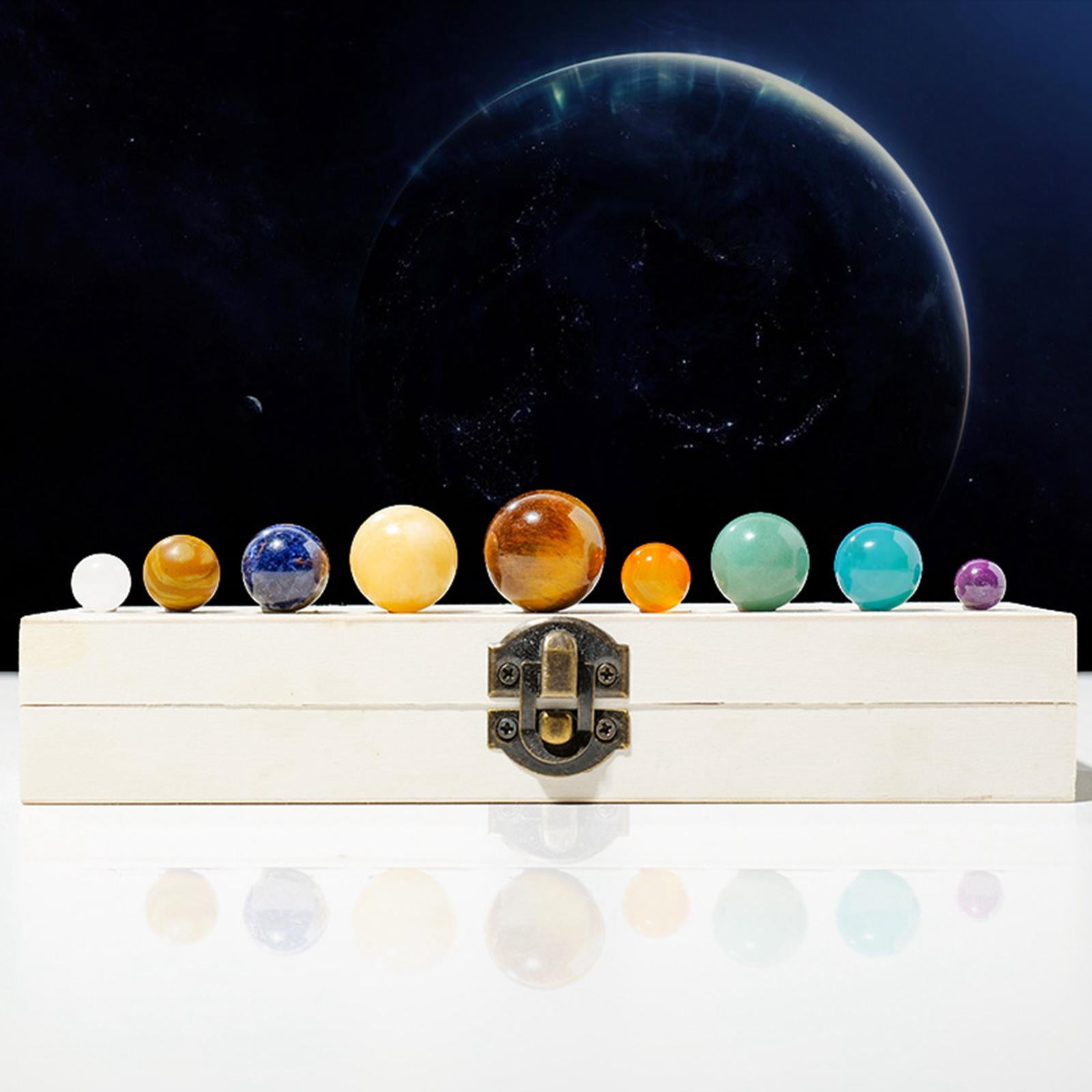 9Pcs Planets office and home Decor Crystals Natural Tumbled Gem Ball ...