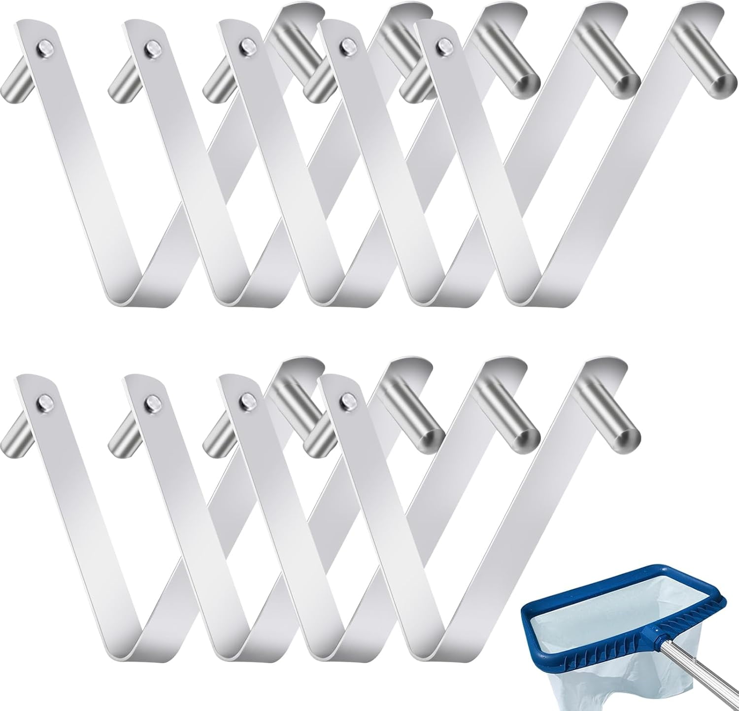 9Pcs Pool Brush Clip V-Shaped Clip, Innovative Pool Hooks for Poles ...