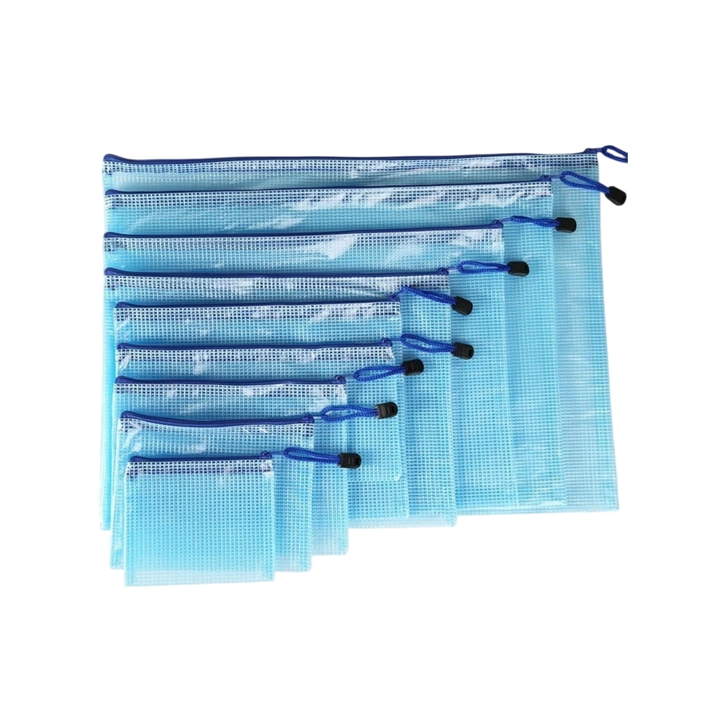 9Pcs Portable File Envelope Bag Zippered Document Storage Pouches Water ...
