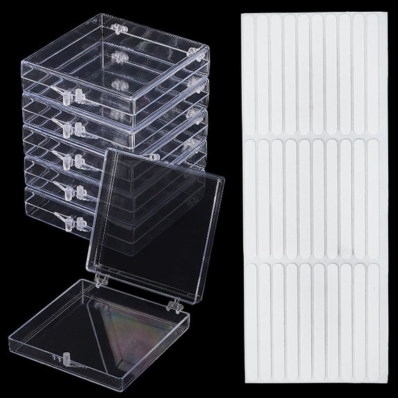 9Pcs Press on Nail Case Clear Nail Box Holder with 30Pcs Adhesive ...