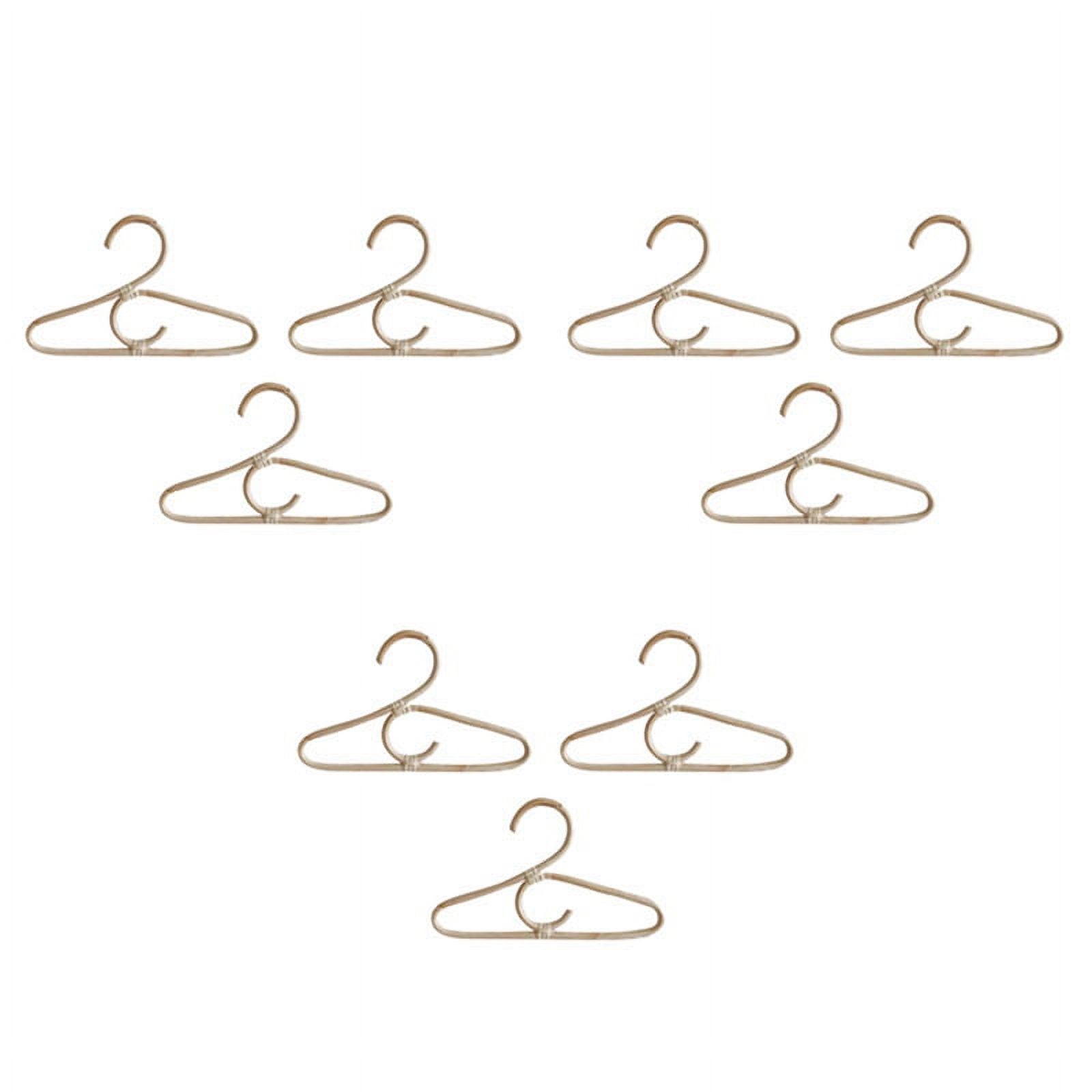 9Pcs Rattan Clothes Hanger Style Kids Garments Organizer Rack Children ...