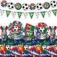 9Pcs Soccer Party Supplies Set, Includes Plates Cups Napkins Tablecloth ...