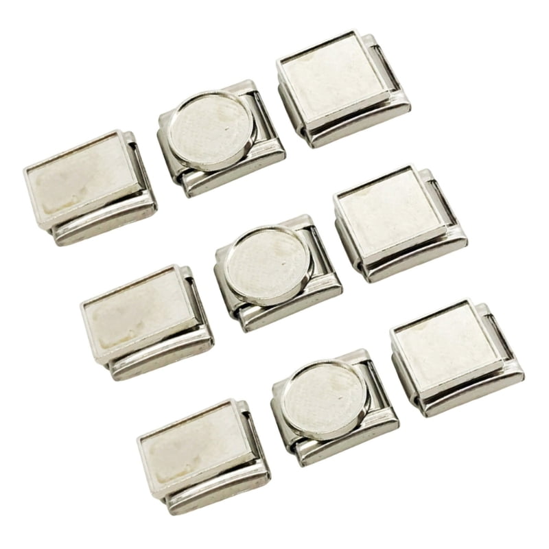 9Pcs Stainless Steel Blank Modular Connection Bracelet Charm for ...