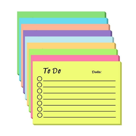9Pcs Sticky Notes Pads 4x2.7in Colored Sticky Notes Wide Lined Pocket ...