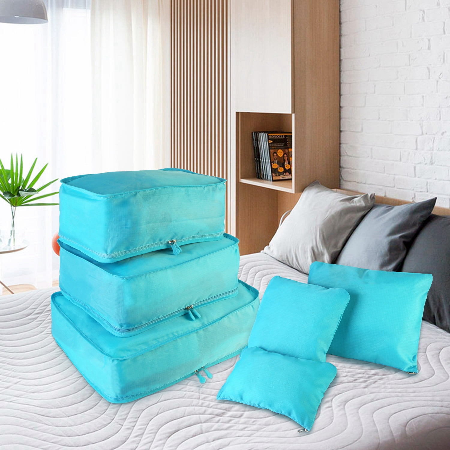 9Pcs Travel Luggage Storage Bags TeqHome Foldable Suitcase Organizer ...
