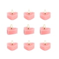 9Pcs Valentine Love Pink Tea Lights Candless - Pink Heart Shaped ...