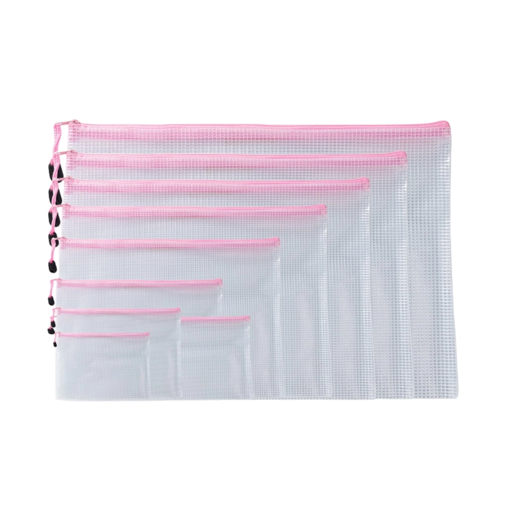9Pcs Water Resistant PVC File Bag Clear Mesh Document Organiser Bag ...