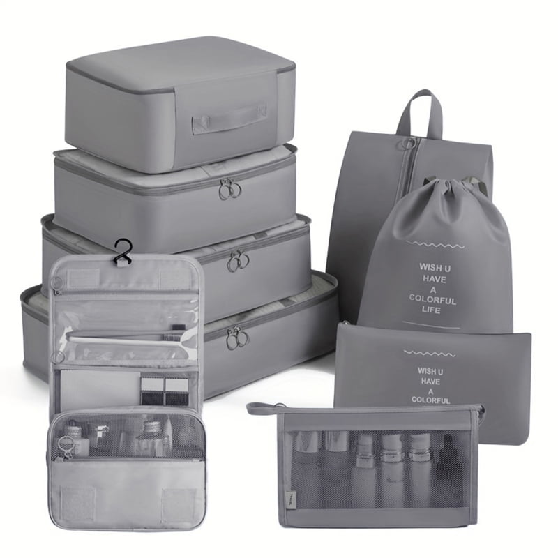 9Pcs Waterproof Travel Organizer Storage Bags Suitcase Packing Cubes ...