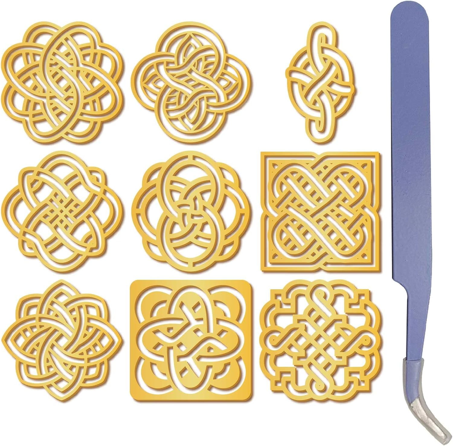 9Pcs keltic Symbol Knot Gold Metal Stickers 1.5 x 1.5in Decal with ...