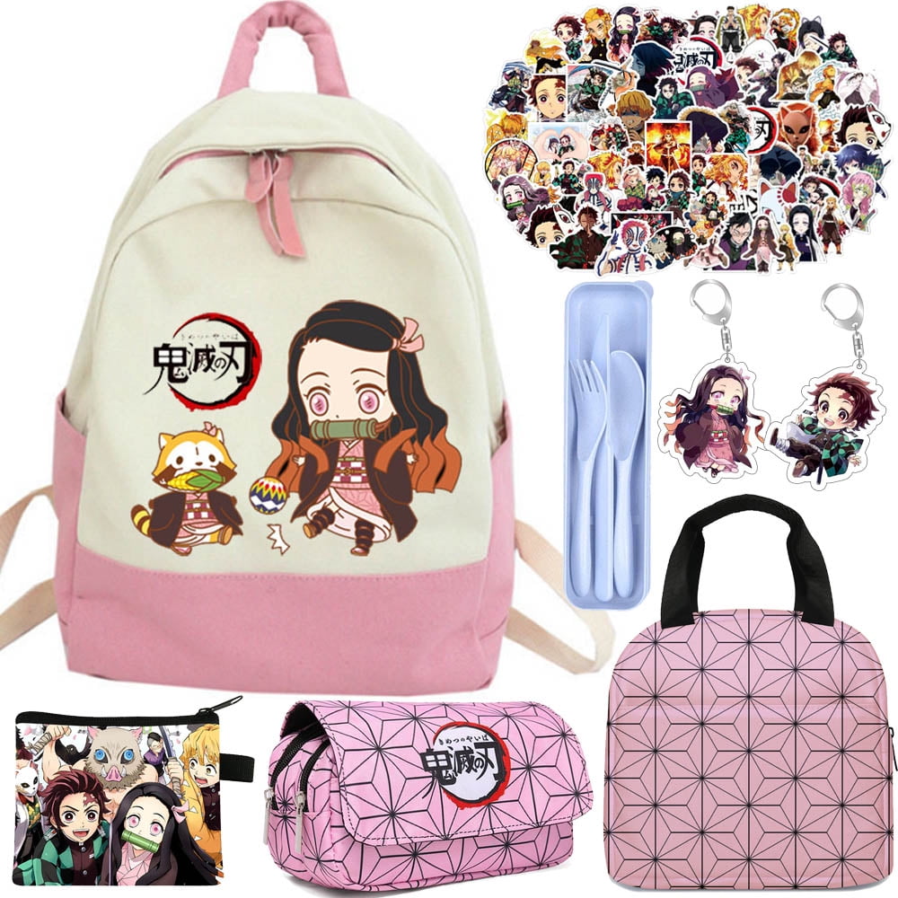 9Pcs/set Demon Slayer Kimetsu no Yaiba School Bags Backpack Kamado ...