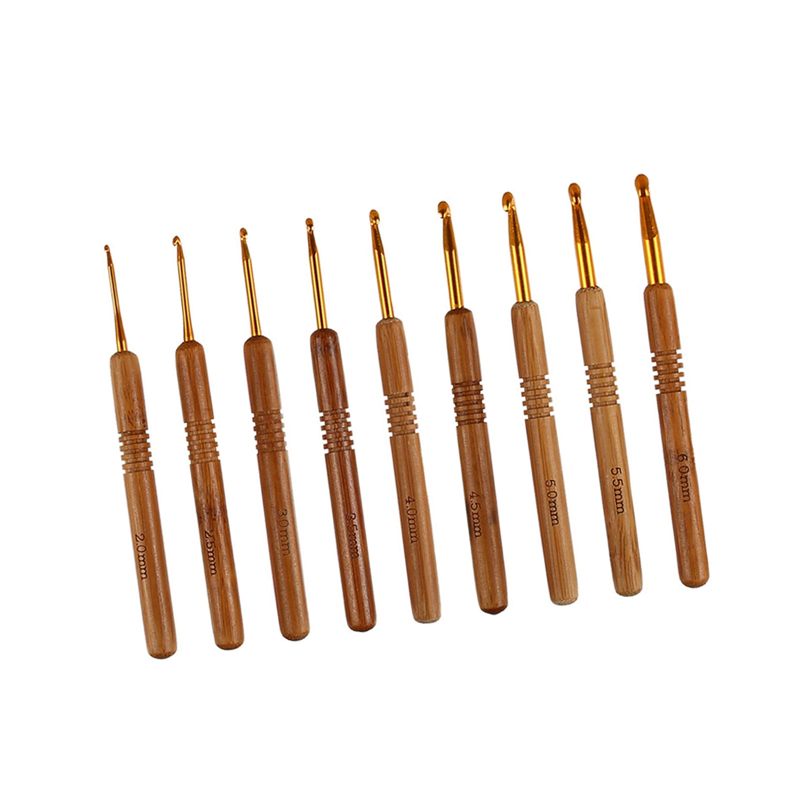 9Pieces Handle Crochet Hook 2.0mm-6.0mm for Knitting Weaving Craft ...