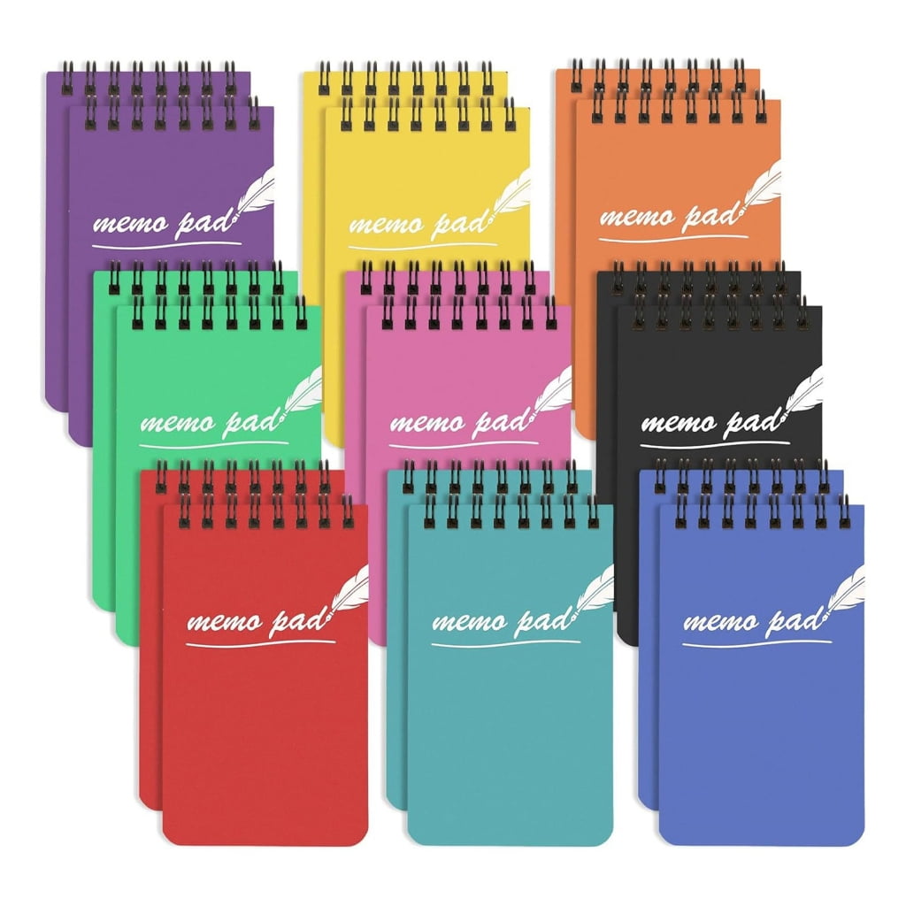 9Pieces Twin Coil Binding Notebook 15x3Inch 110 Pages Wide Lined Small ...