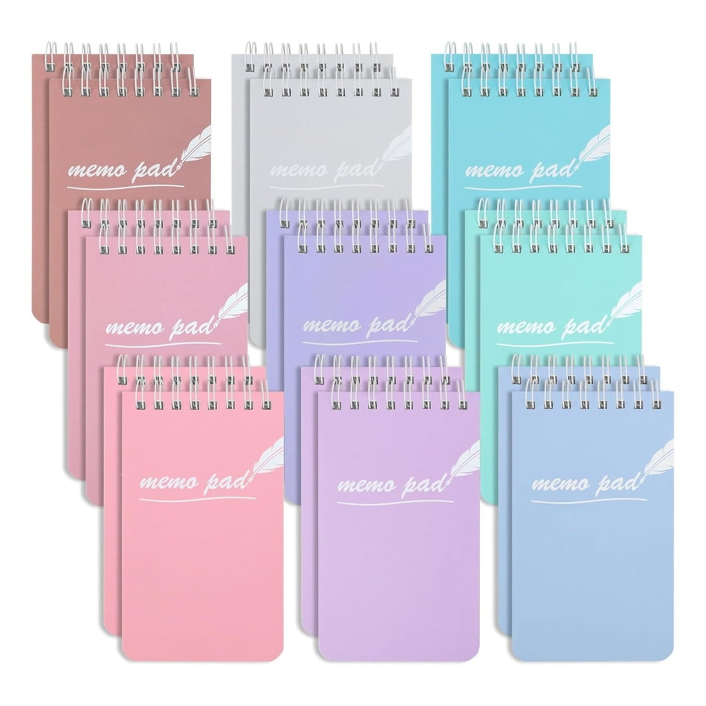 9Pieces Twin Coil Binding Notebook 15x3Inch 20 Pages Wide Lined Small ...