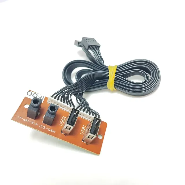 9Pin 2-Port Dual USB 2.0 9P 3.5mm HD Audio Standing Socket Interface ...