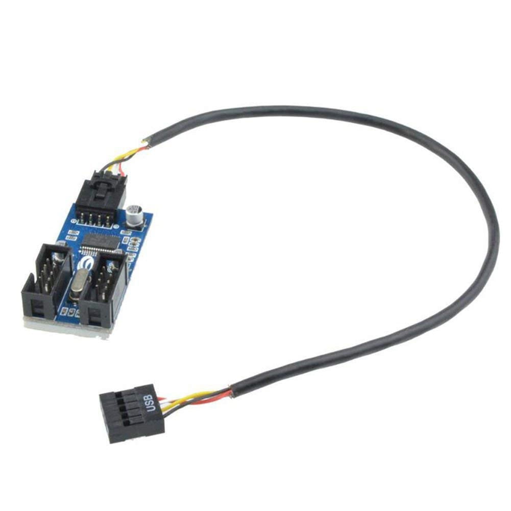 9Pin USB Header for Motherboard - Male to 2 Female Splitter Adapter ...