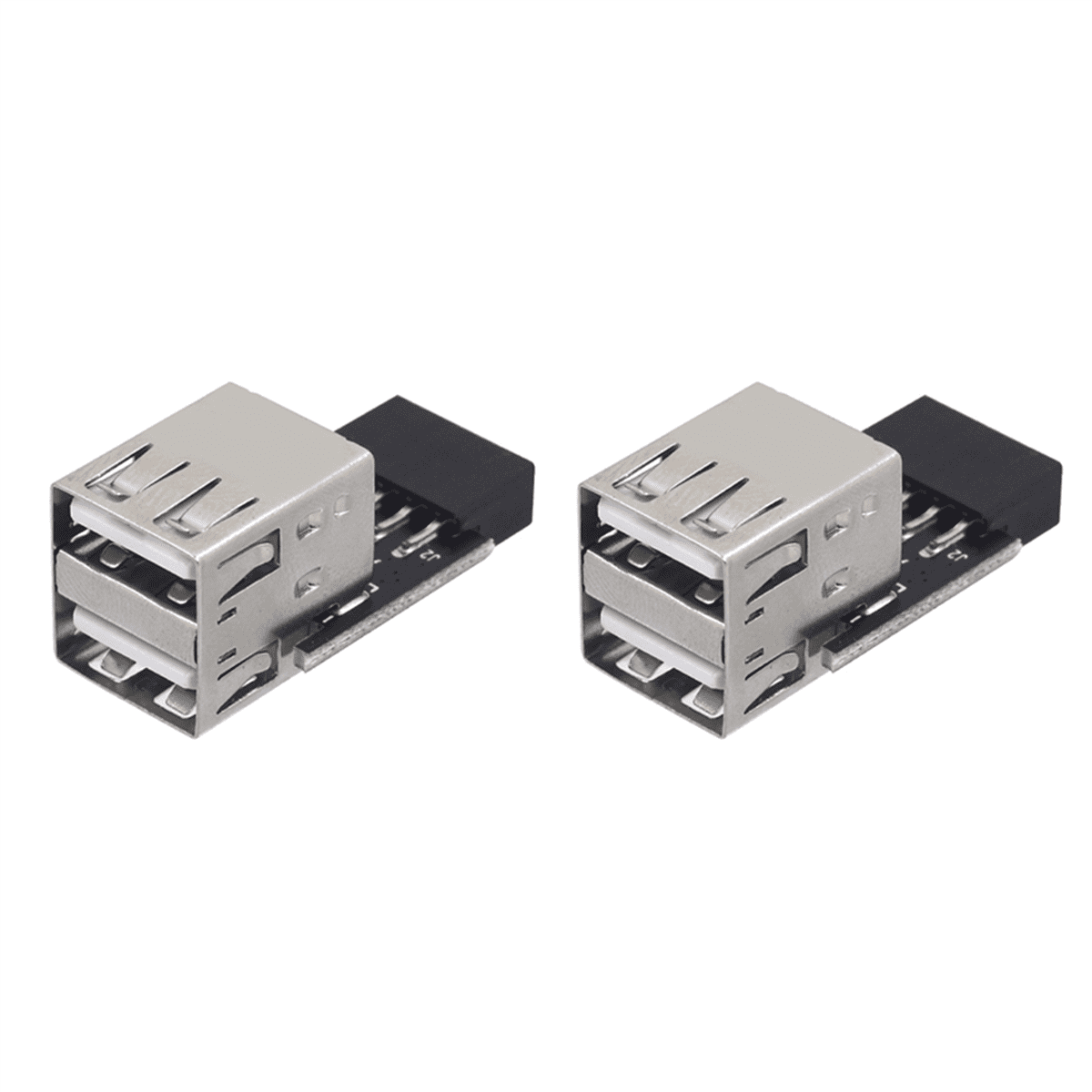 2X 9Pin to 2 Port USB Adapter Connector PC Internal Motherboard 9Pin to ...