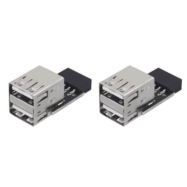 9Pin to 2 Port USB Adapter Connector PC Internal Motherboard - Walmart.com