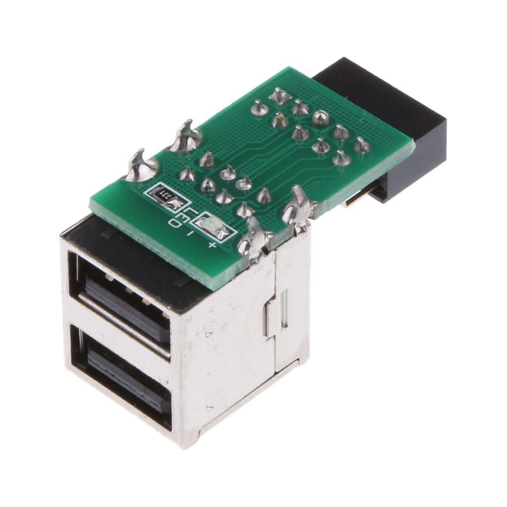 9Pin to Double Layer 2Port USB2.0 Female Internal Header Adapter ...