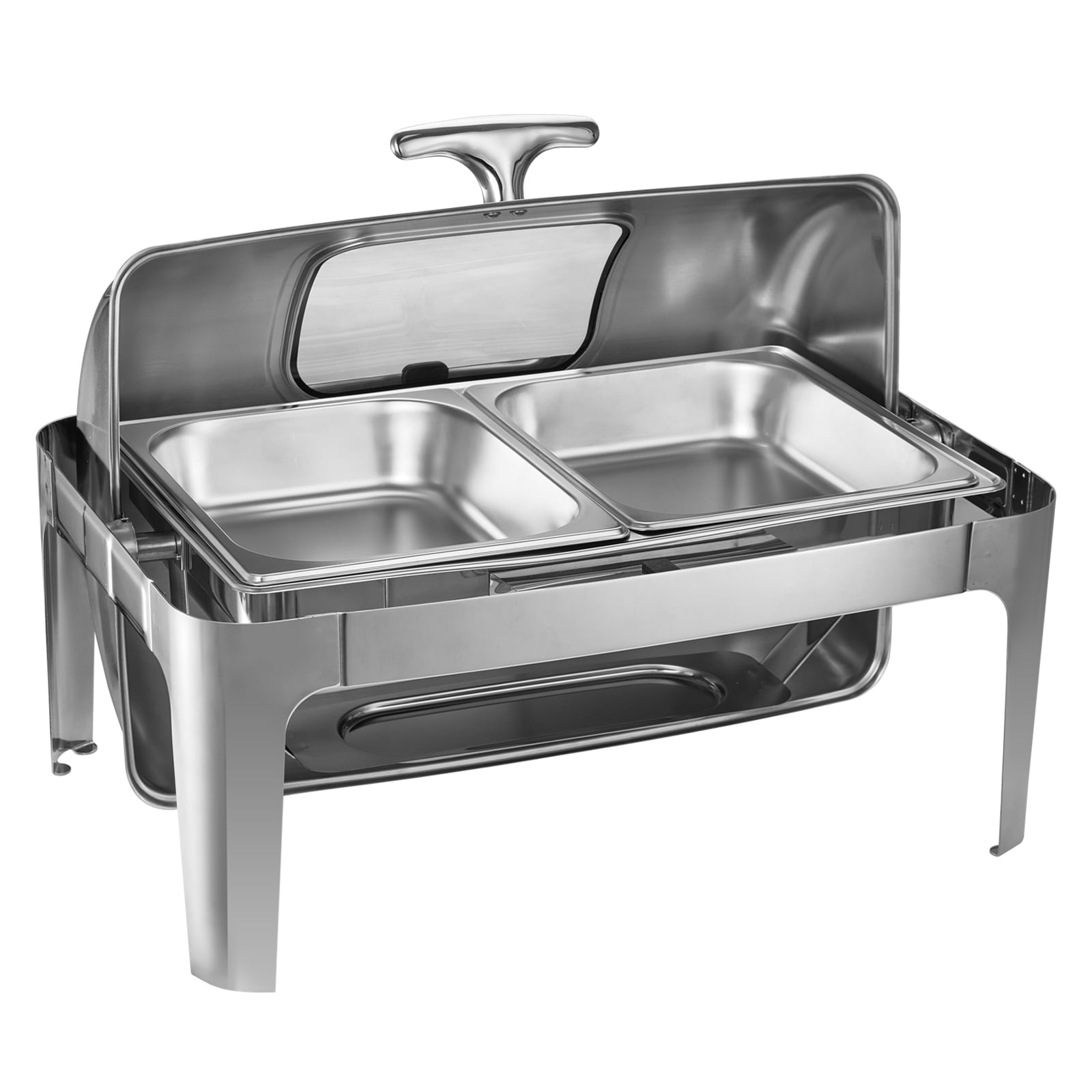 9QT Chafing Dish Buffet Set,Stainless Steel Roll Top Buffet Servers and ...