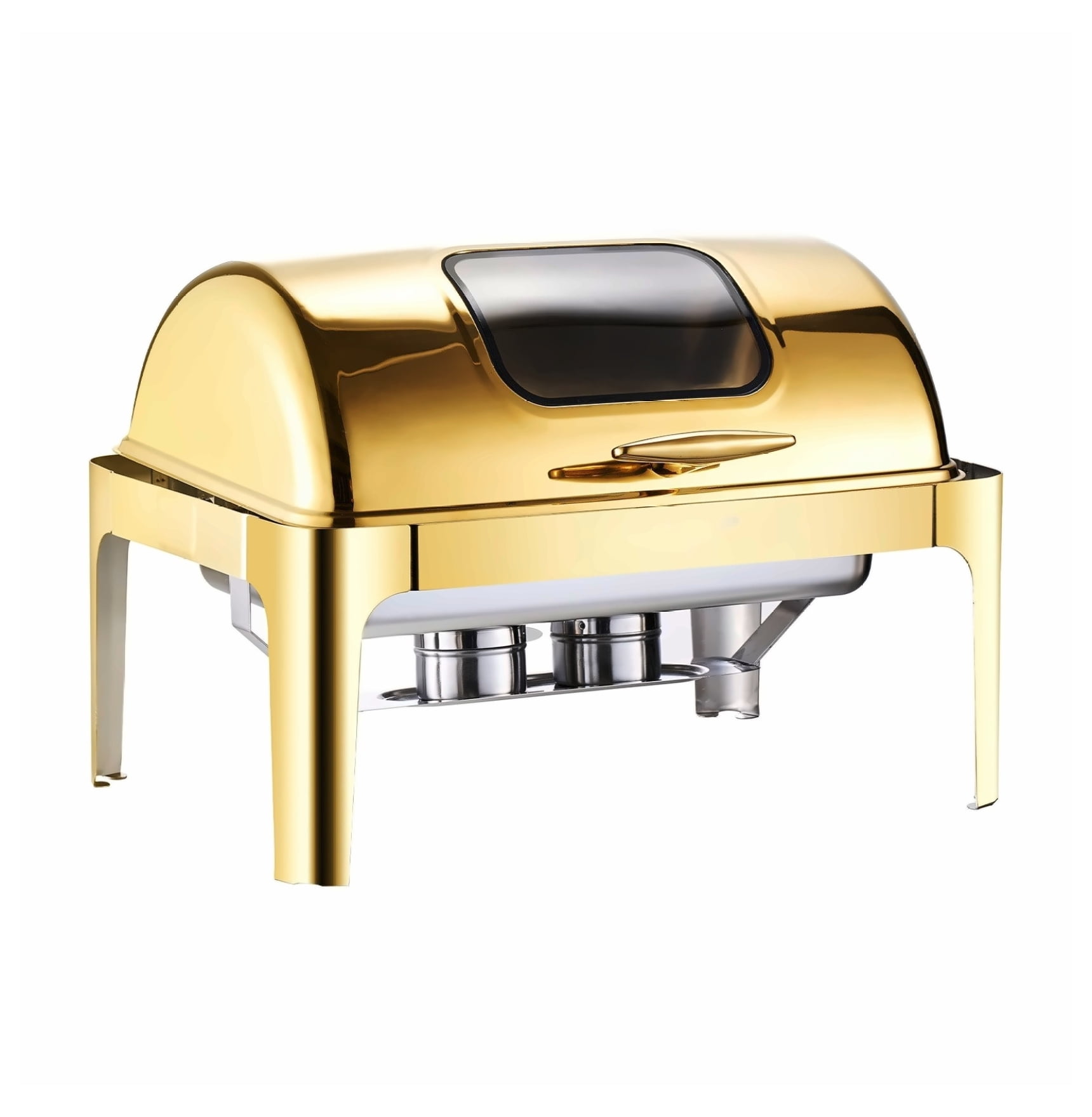 9Qt Gold Chafing Dish Set, Rectangle Roll Top Buffet Server, Stainless ...