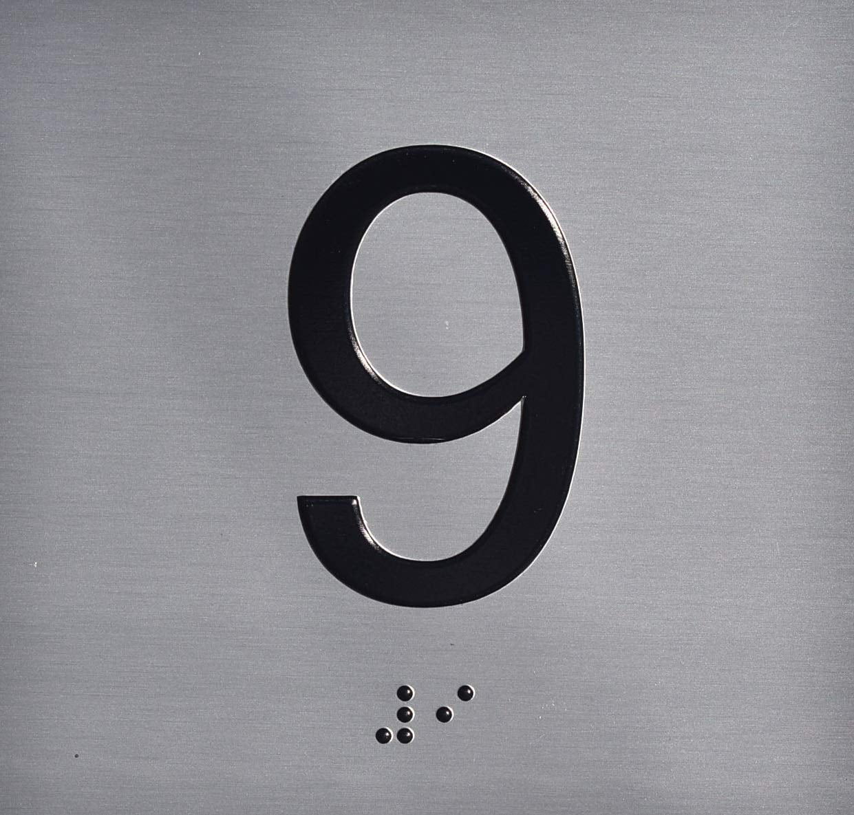 9TH Floor Elevator Jamb Plate Sign with Braille and Raised Number ...