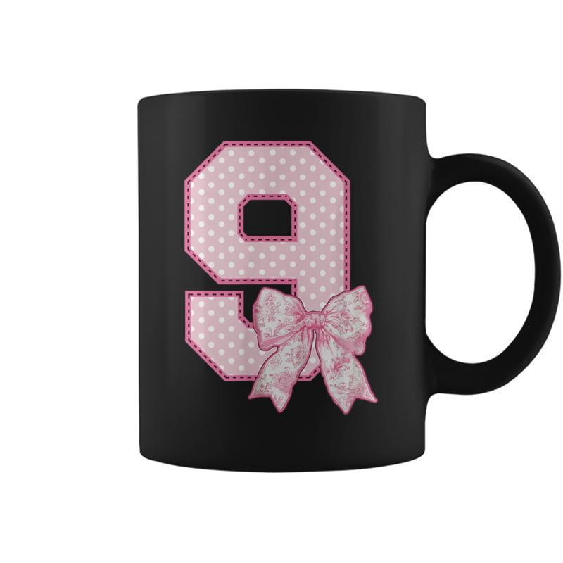 9Th Birthday For Girls Coquette Bow Nine 9 Year Old Coffee Mugs ...
