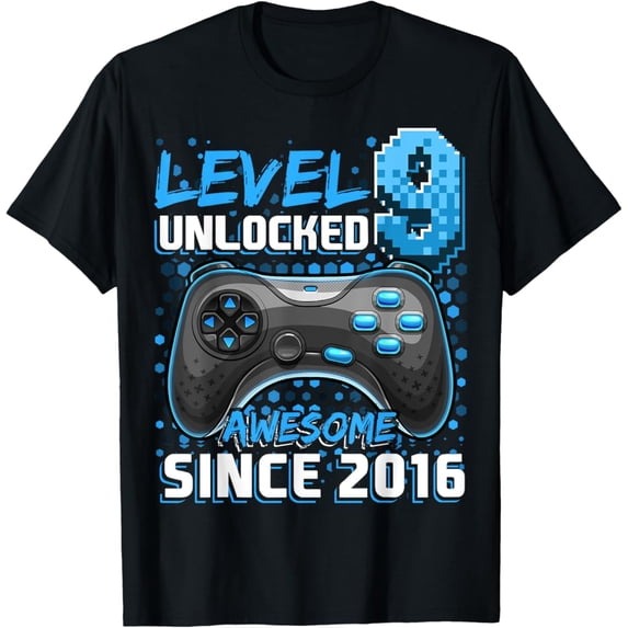 9Th Birthday Level 9 Gamer 9 Year Video Game Party Unisex Men Women T ...