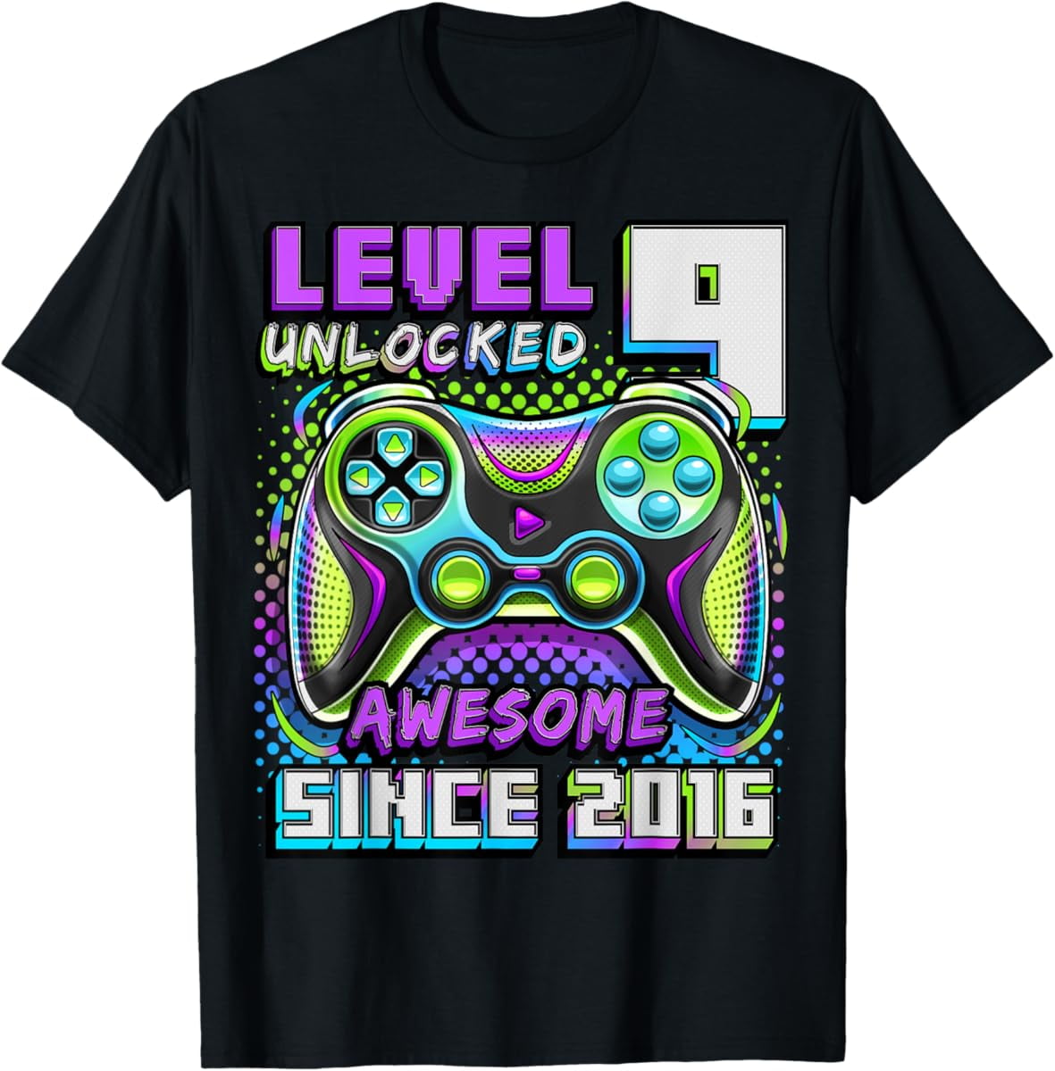 9Th Birthday Level 9 Gamer 9 Year Video Game Party Unisex T-Shirt S-5Xl ...