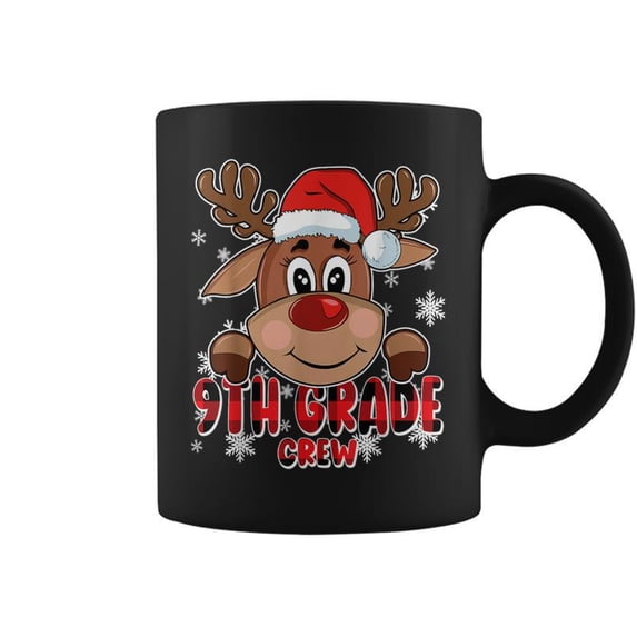 9Th Grade Crew Cute Ninth Grade Teacher Christmas Reindeer Coffee Mugs ...