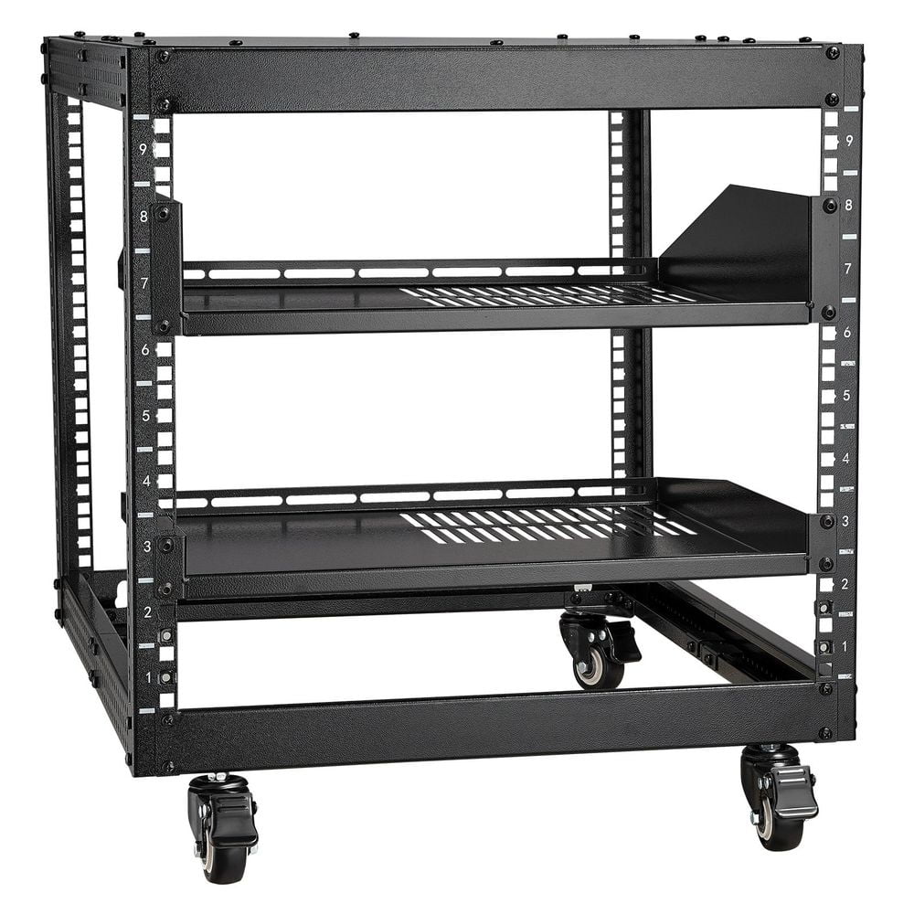 9U 4-Post Open Frame Server Rack - 23"-40" Adjustable Depth Heavy Duty Steel for Data Centers ...