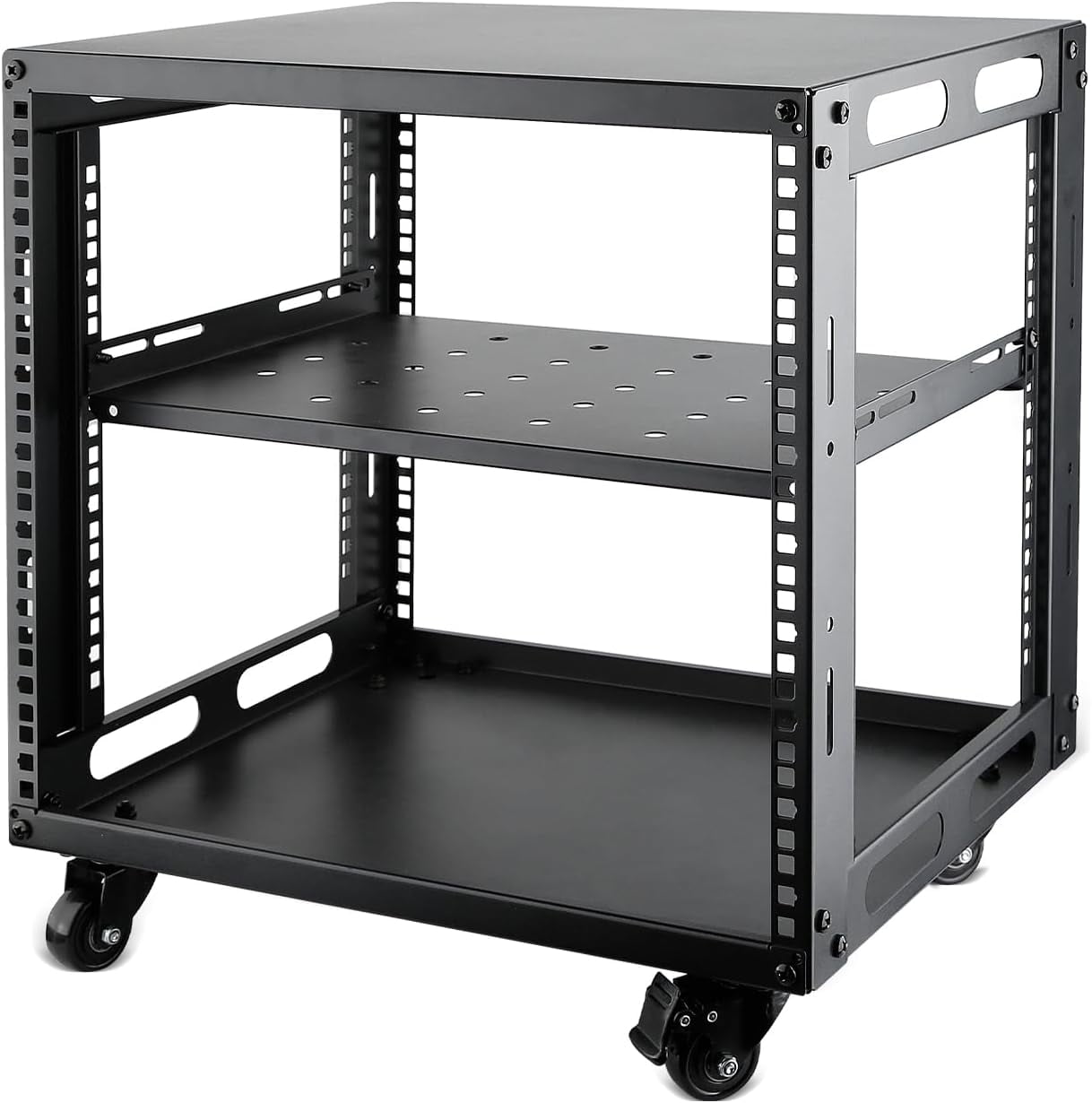 9U Open Frame Server Rack with Wheels Free Standing Network Server Rack ...