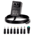 9V 1A 9W Center Positive Power Adapter with 8 Multi DC Tips 5.9FT Cord ...