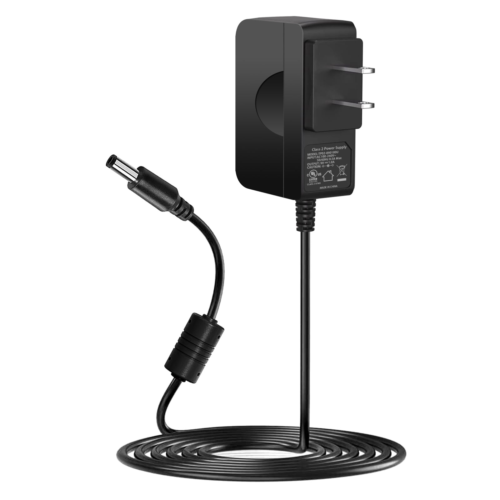 9V 1A Guitar Pedal Power Supply, AC DC 9V Power Cord Negative for BOSS ...