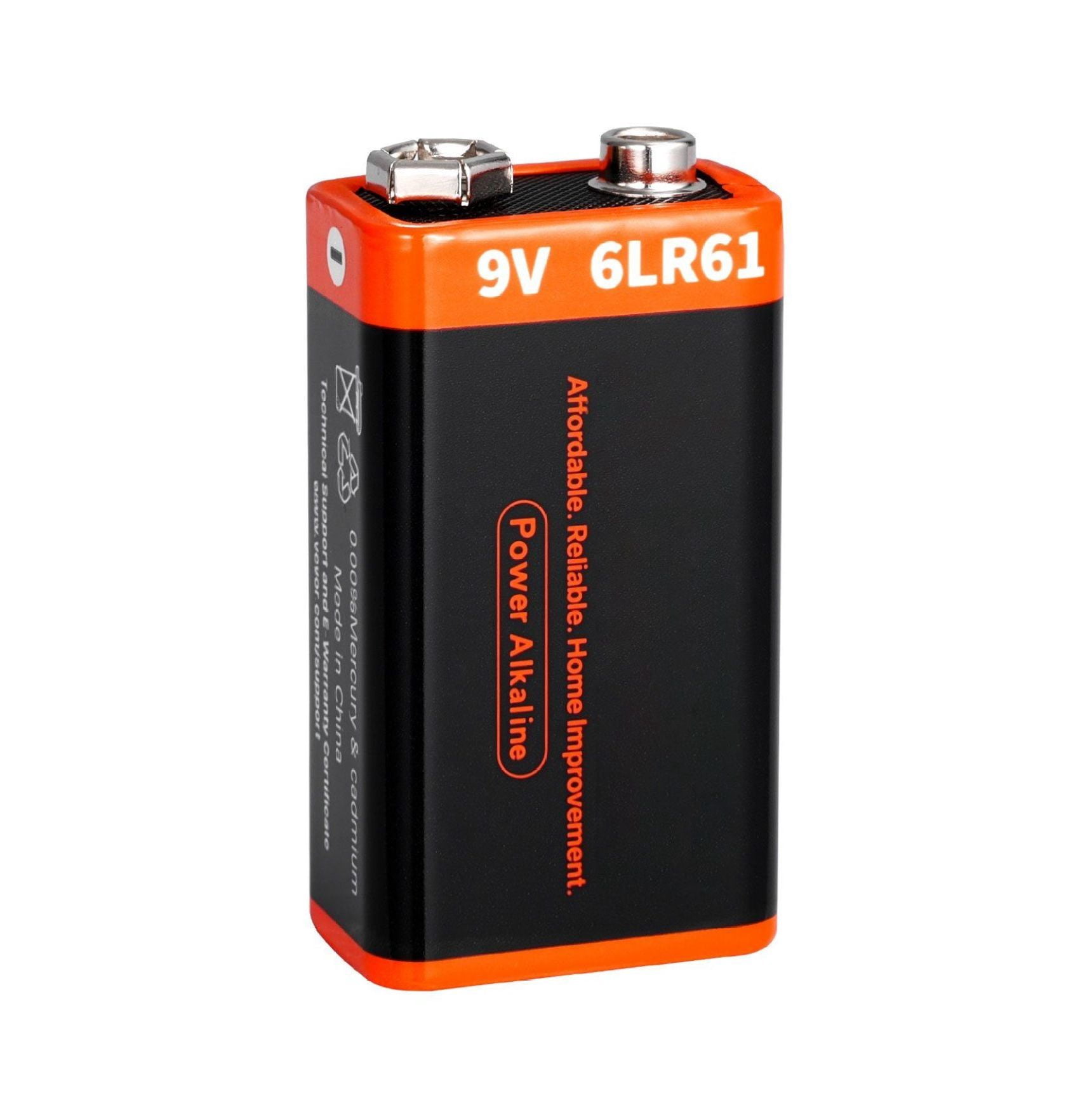 9V Alkaline Batteries 12-Pack - Long Life 9 Volt Battery for Smoke ...