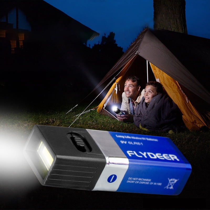 9V Battery Flashlight 9V Mini LED Key Light 6F22 Battery COB Outdoor ...