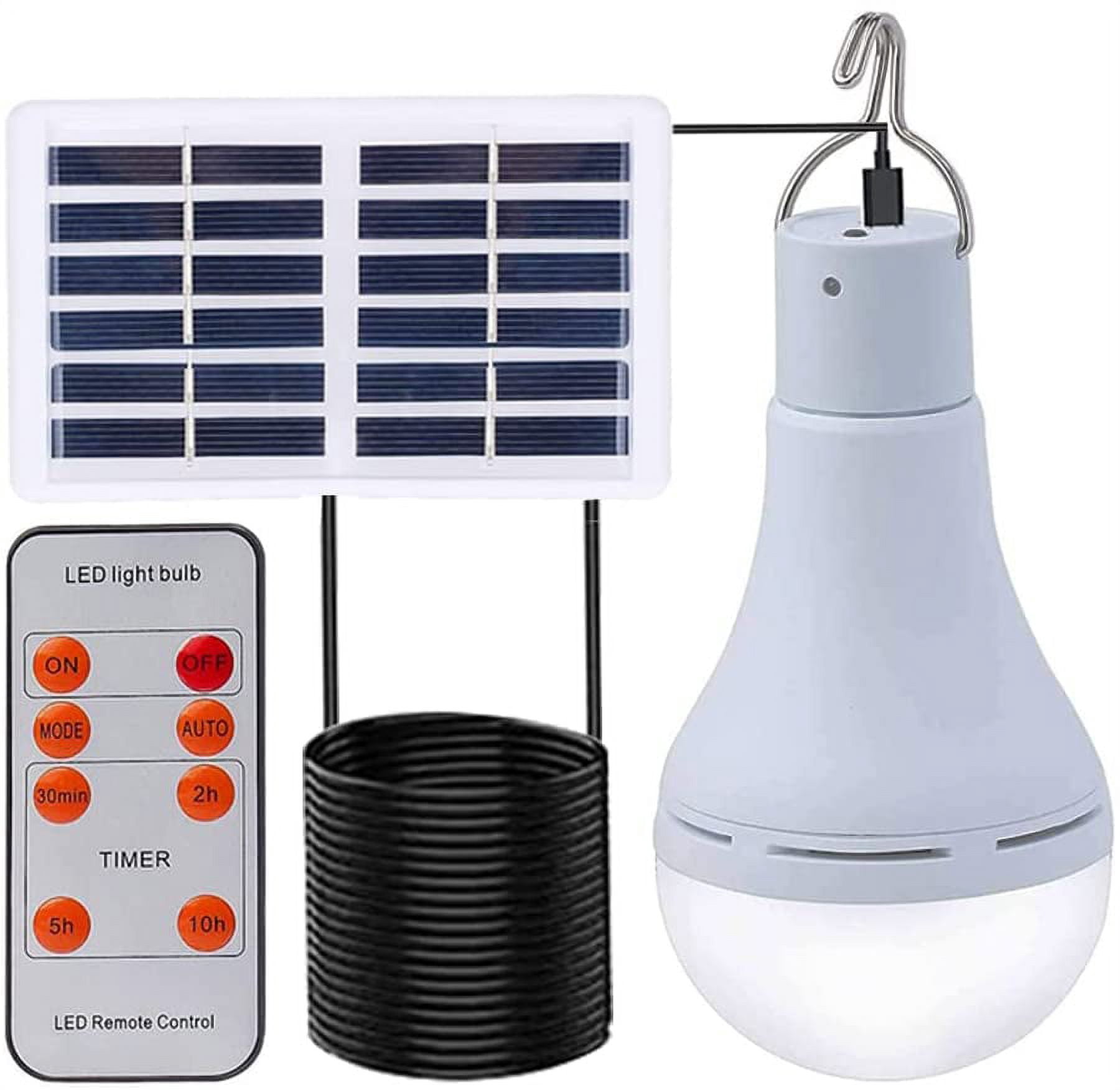9W Solar Bulb Dimmable Three-Level with Light Sensor Portable ...
