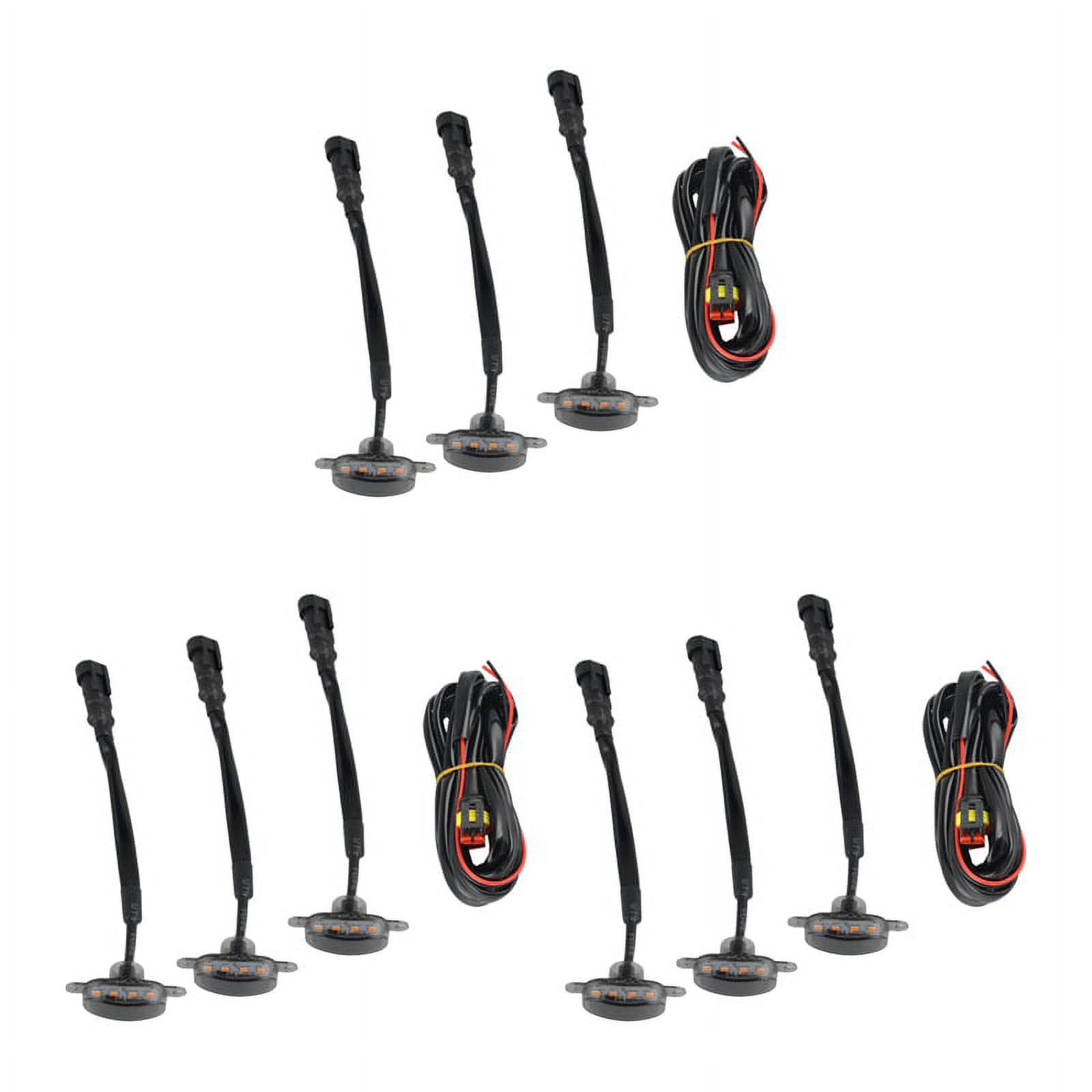 9X Smoked Lens Amber LED Front Grille Running Lights Lamps for ...