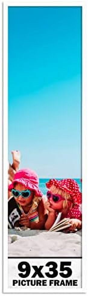 9X35 Frame White Solid Wood Picture Frame Includes UV Shatter Guard ...